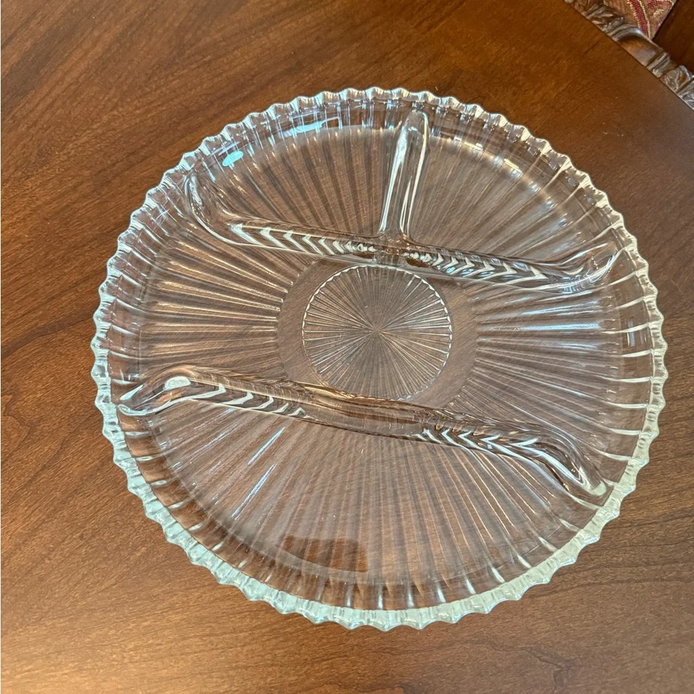 Indiana Glass | Dining | Vintage Indiana Glass Clear Divided Relish ...
